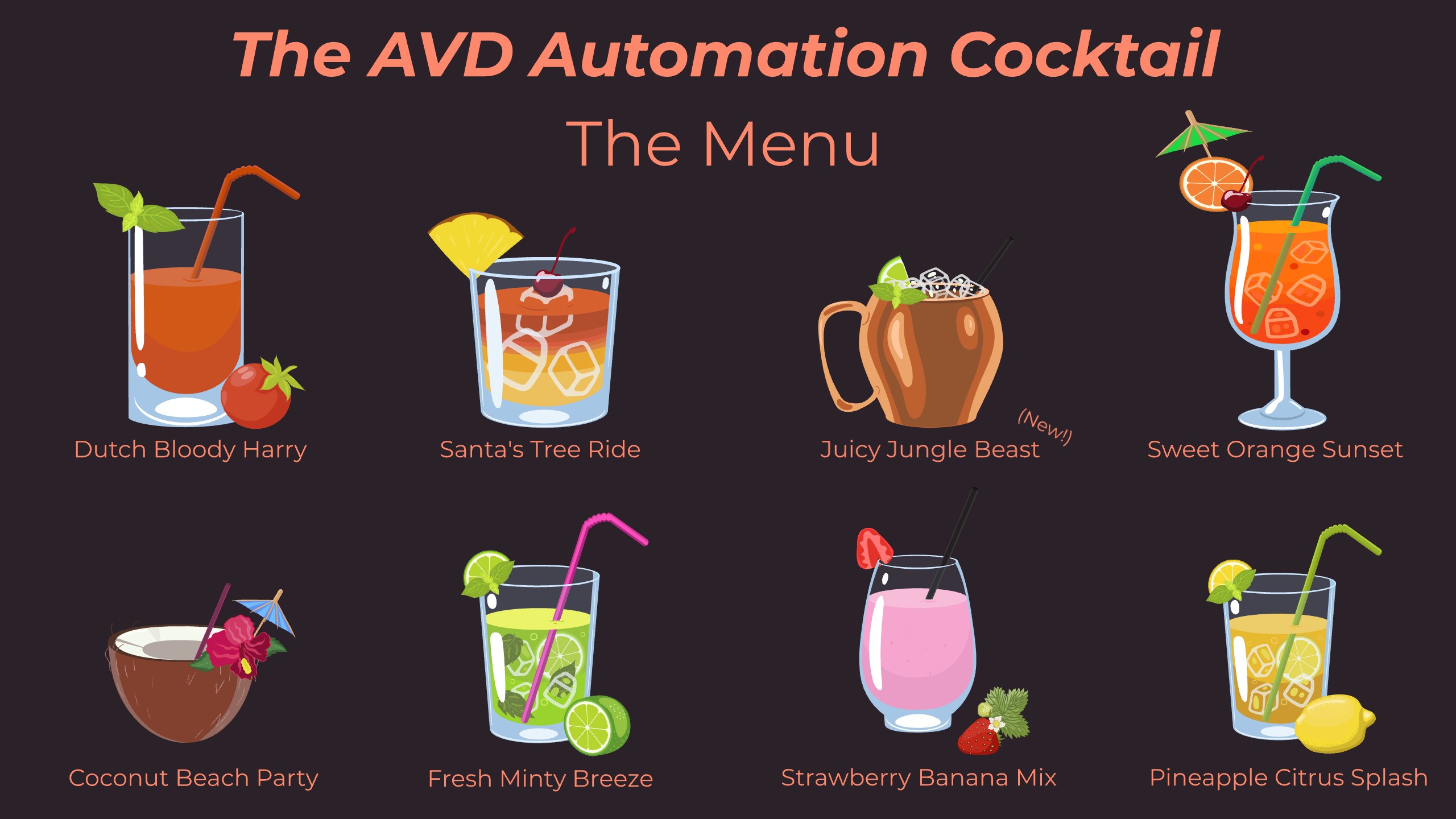 AVD Automation Cocktail - The Menu